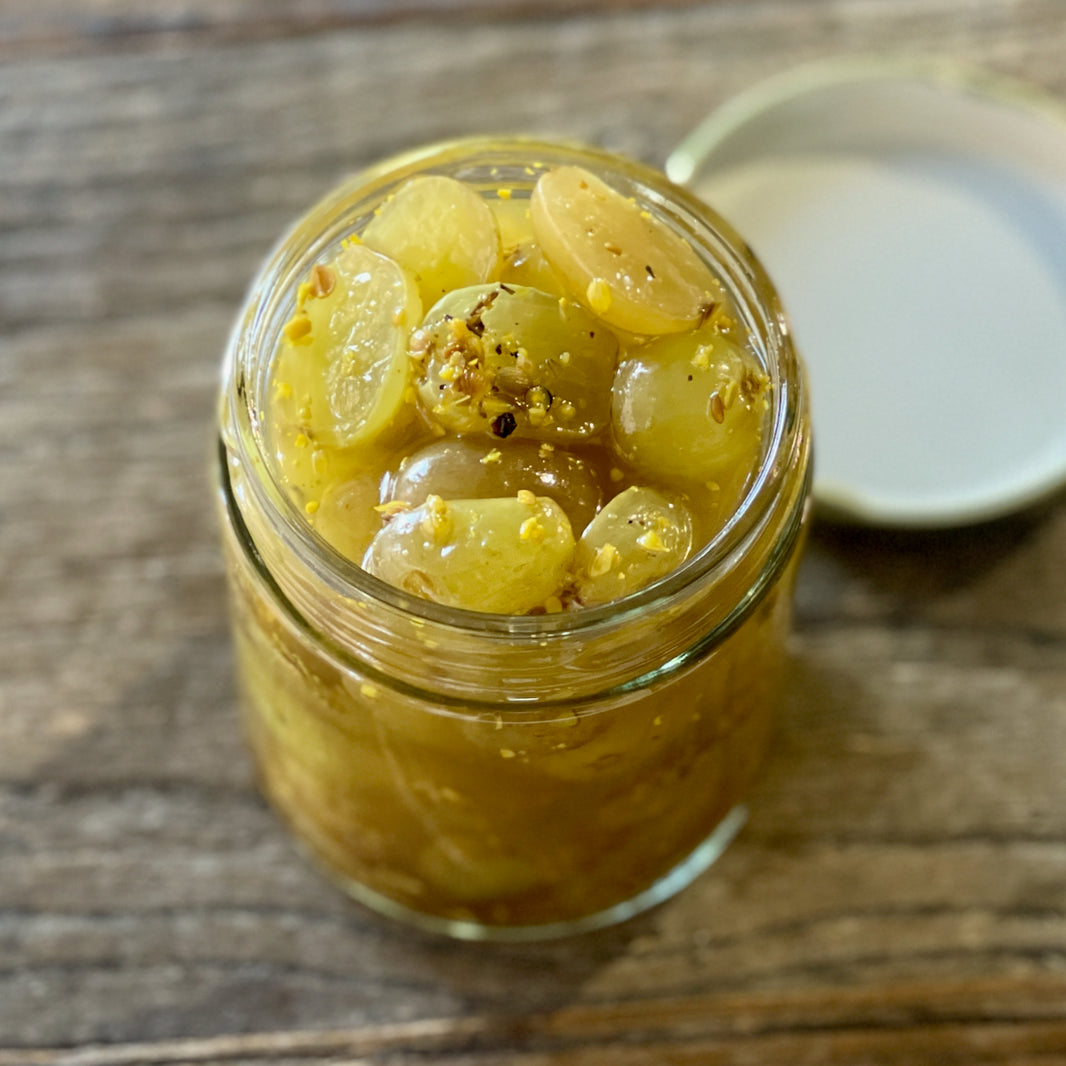 Pickled Green Grapes